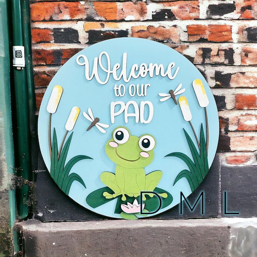 Frog SVG File Welcome Sign File Digital Craft Project for Summer Paint ...