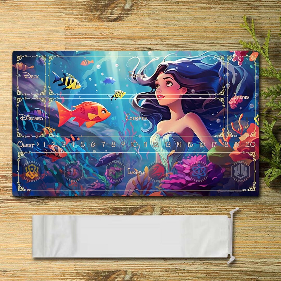 Underwater Princess Board Game Lorcana Playmat Size 60X35CM/24X14IN ...