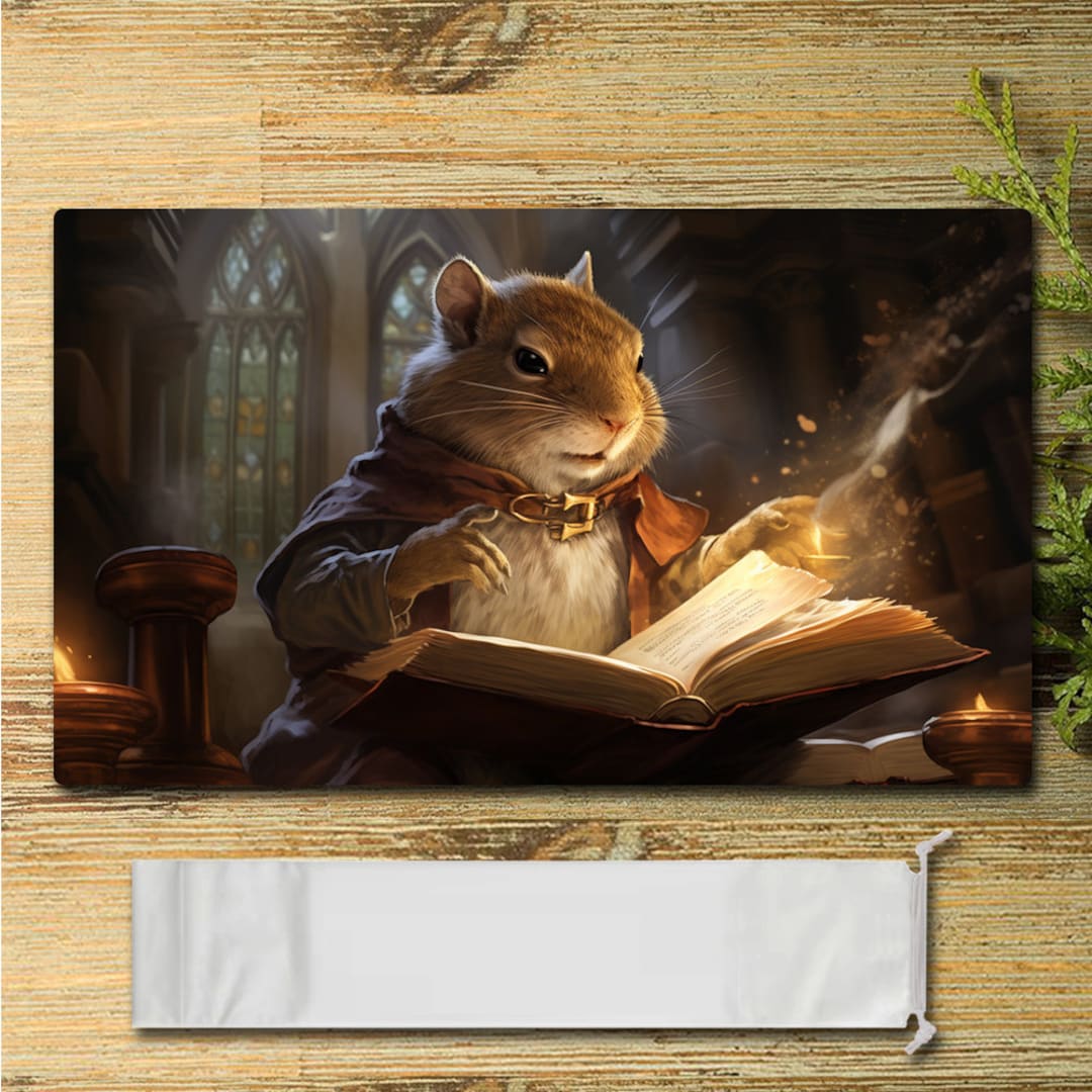 Studious Hamster Board Game MTG Playmat Size 24x14in Mousepad Play Mat ...