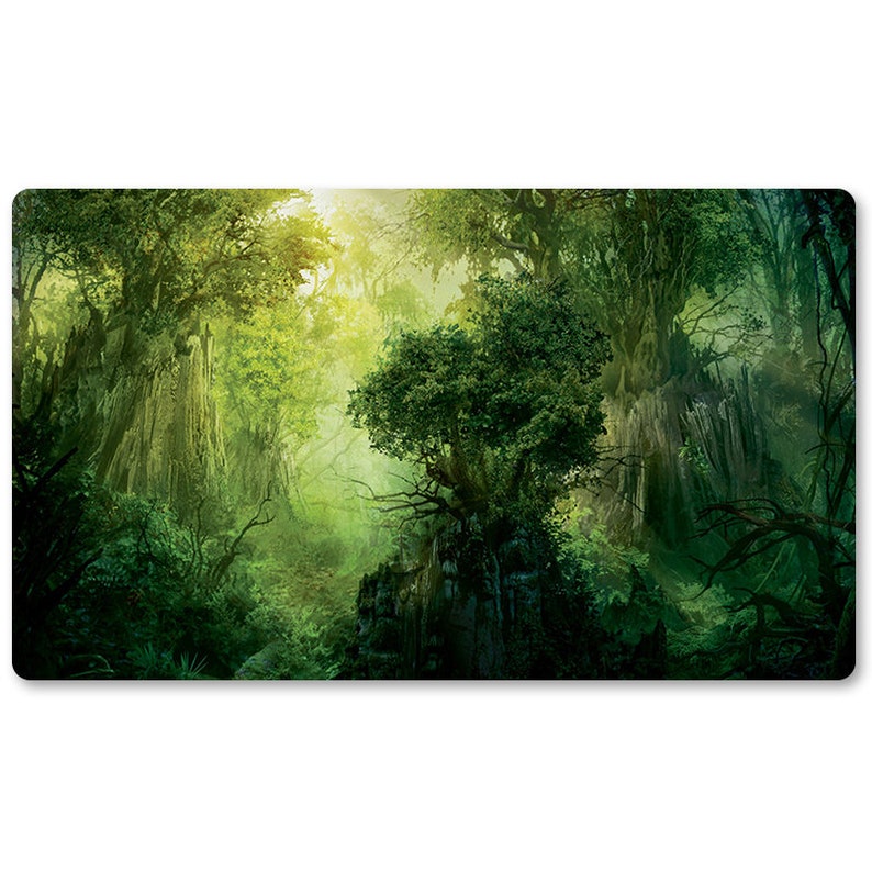 Green Mana Forest Board Game Mtg Playmat Size 60x35cm Etsy Uk