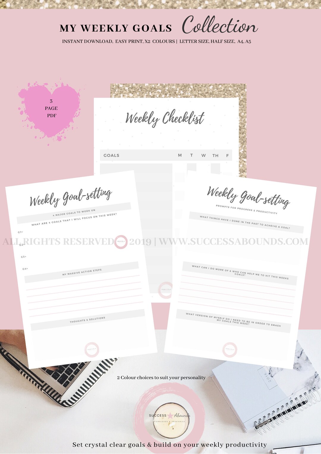 Goal Setting Printable | Printable Weekly Planner 2019-2020 | Printable ...