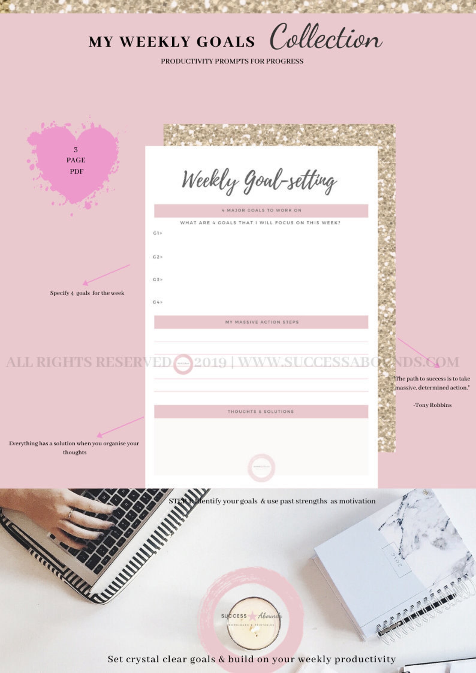 Printable Weekly Planner | Printable PDF | Instant Download | Growth ...