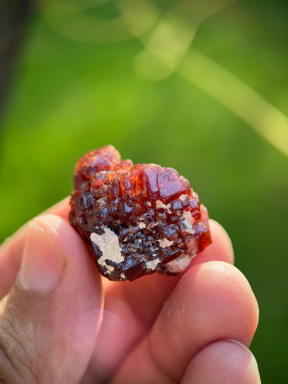 12 Gram Unique Deep Red Etched Spessartine Garnet and Muscovite From ...