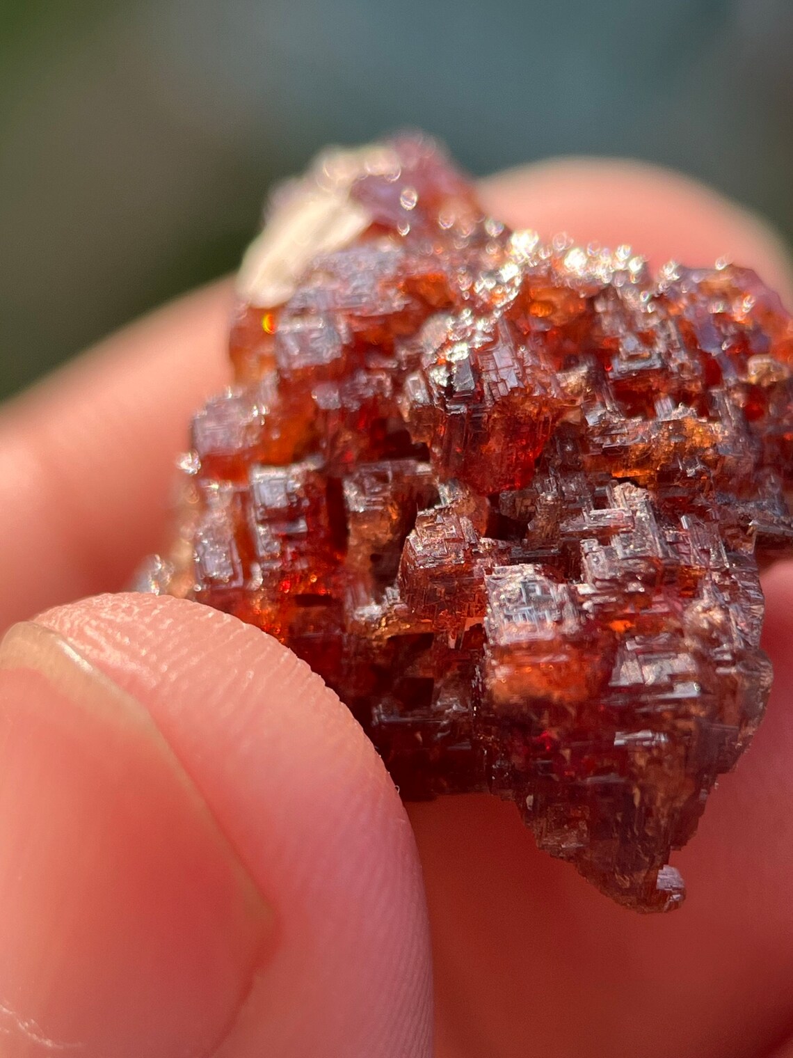 12 Gram Unique Deep Red Etched Spessartine Garnet and Muscovite From ...