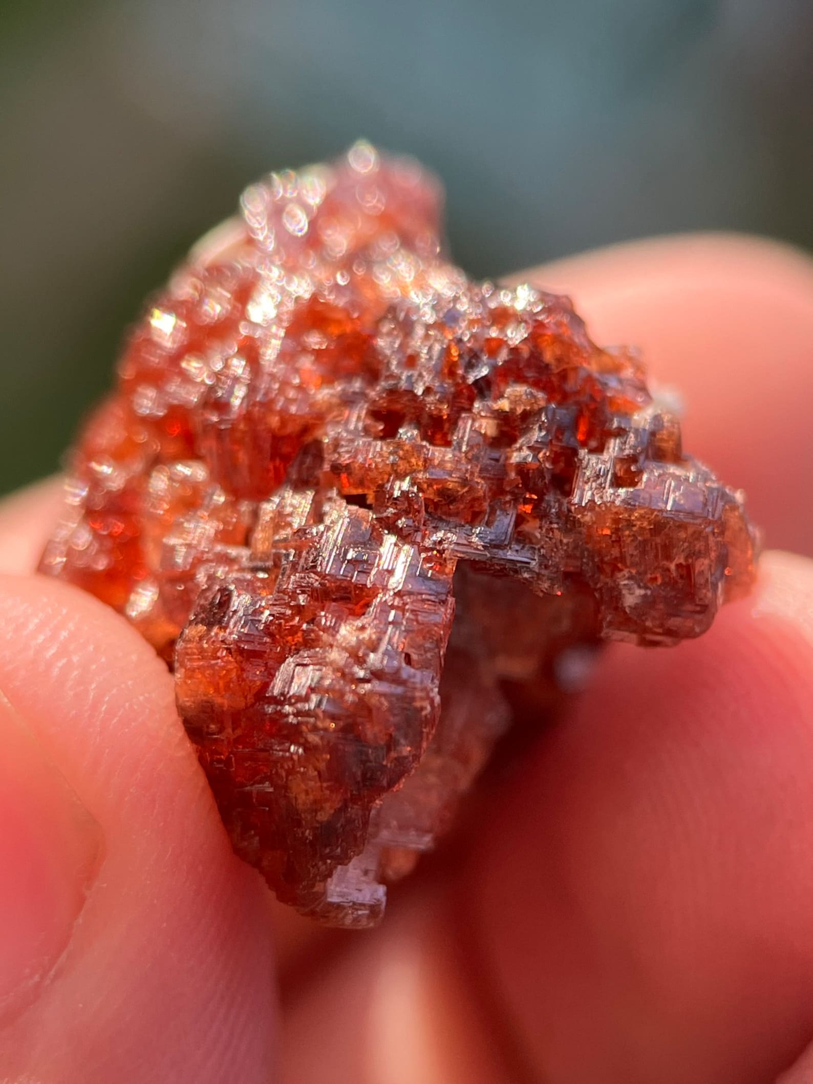 12 Gram Unique Deep Red Etched Spessartine Garnet and Muscovite From ...