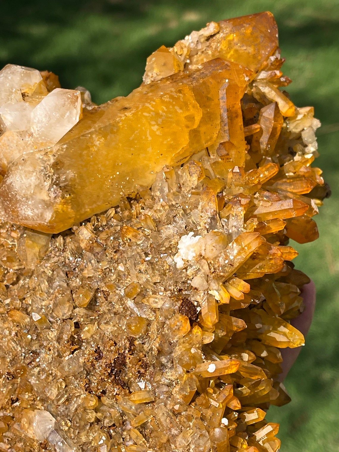 2.8 KG Big Specimen Iron Oxide Coated Yellow Quartz Crystal Clusters ...