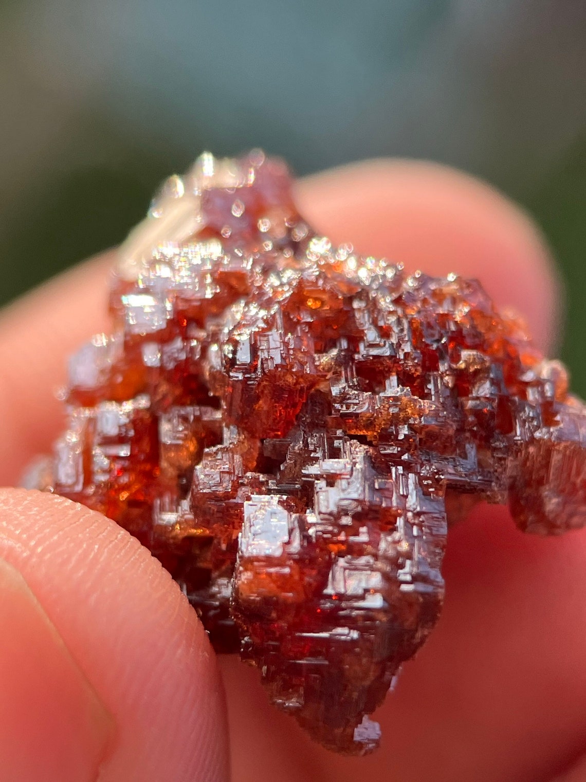 12 Gram Unique Deep Red Etched Spessartine Garnet and Muscovite From ...