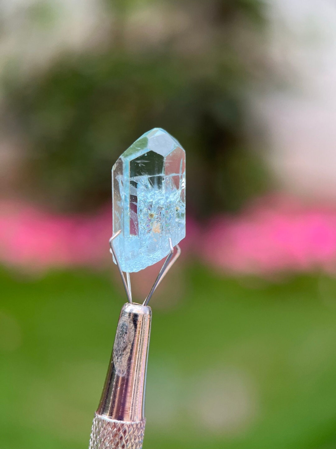 14 Ct Loop Clean Perfect Terminated Sky Blue Aquamarine Crystal From ...
