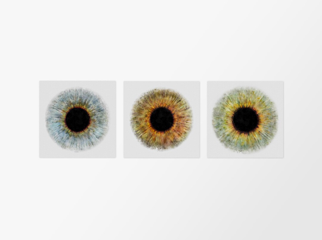 Iris Eye Art – Set of 3 Fine Art Giclée Prints for Optometry Office ...