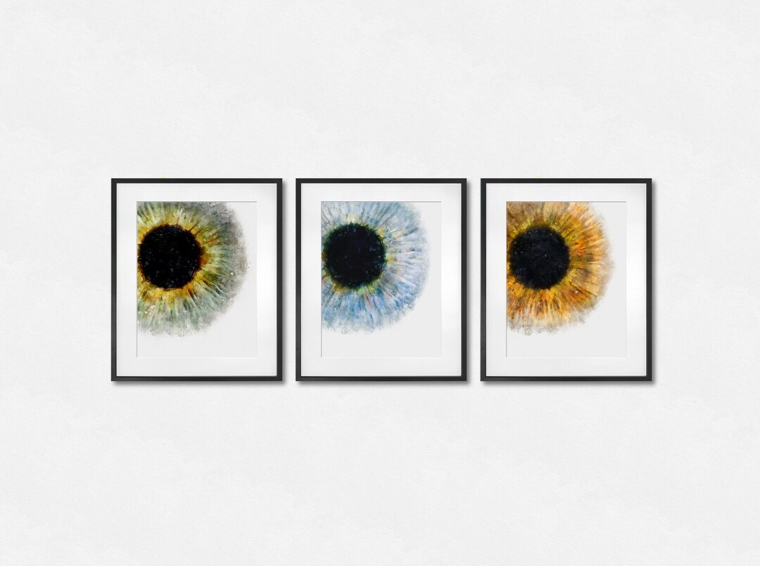 Iris Art Prints Set | Watercolor Style Eye Wall Decor Christmas Gift ...
