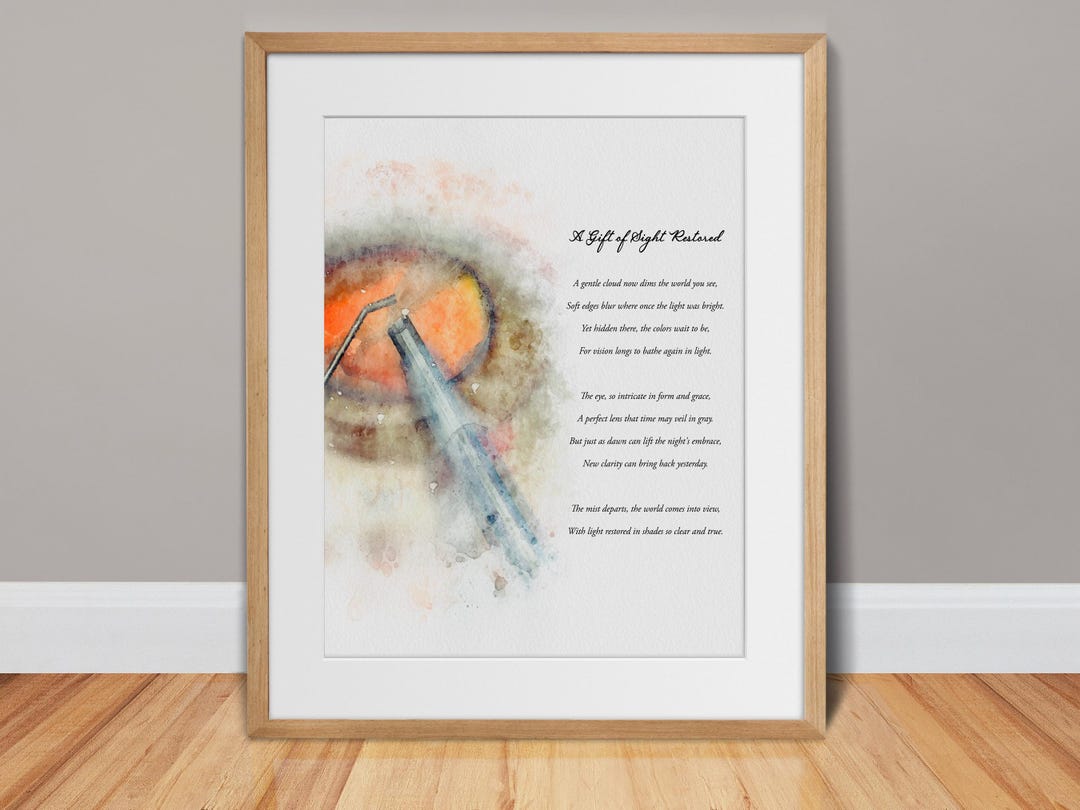 Cataract Surgeon Poem Art Print. Watercolor Style Eye Art Print for Eye ...