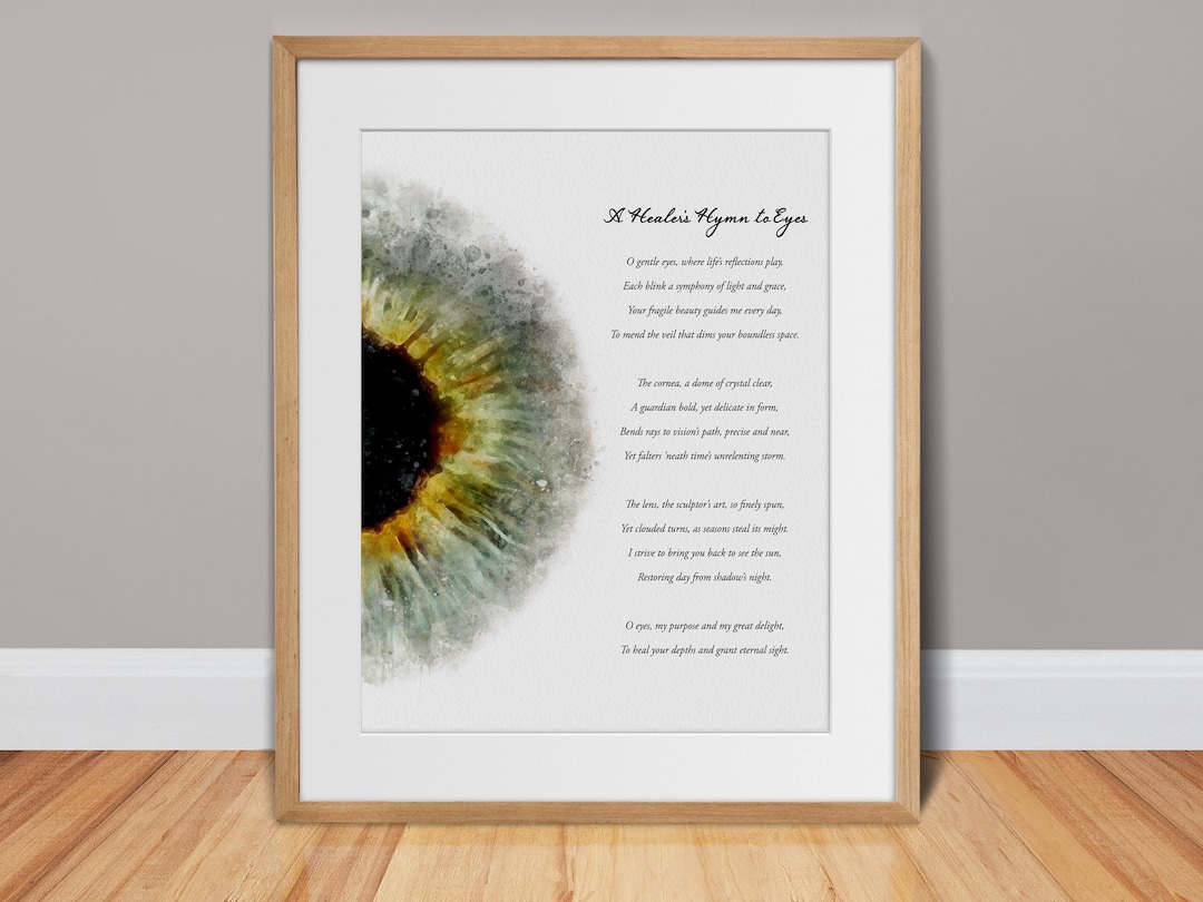 Optometry Grad Gift Poem Eye Art Print. Eye Art Watercolor Style Gift ...