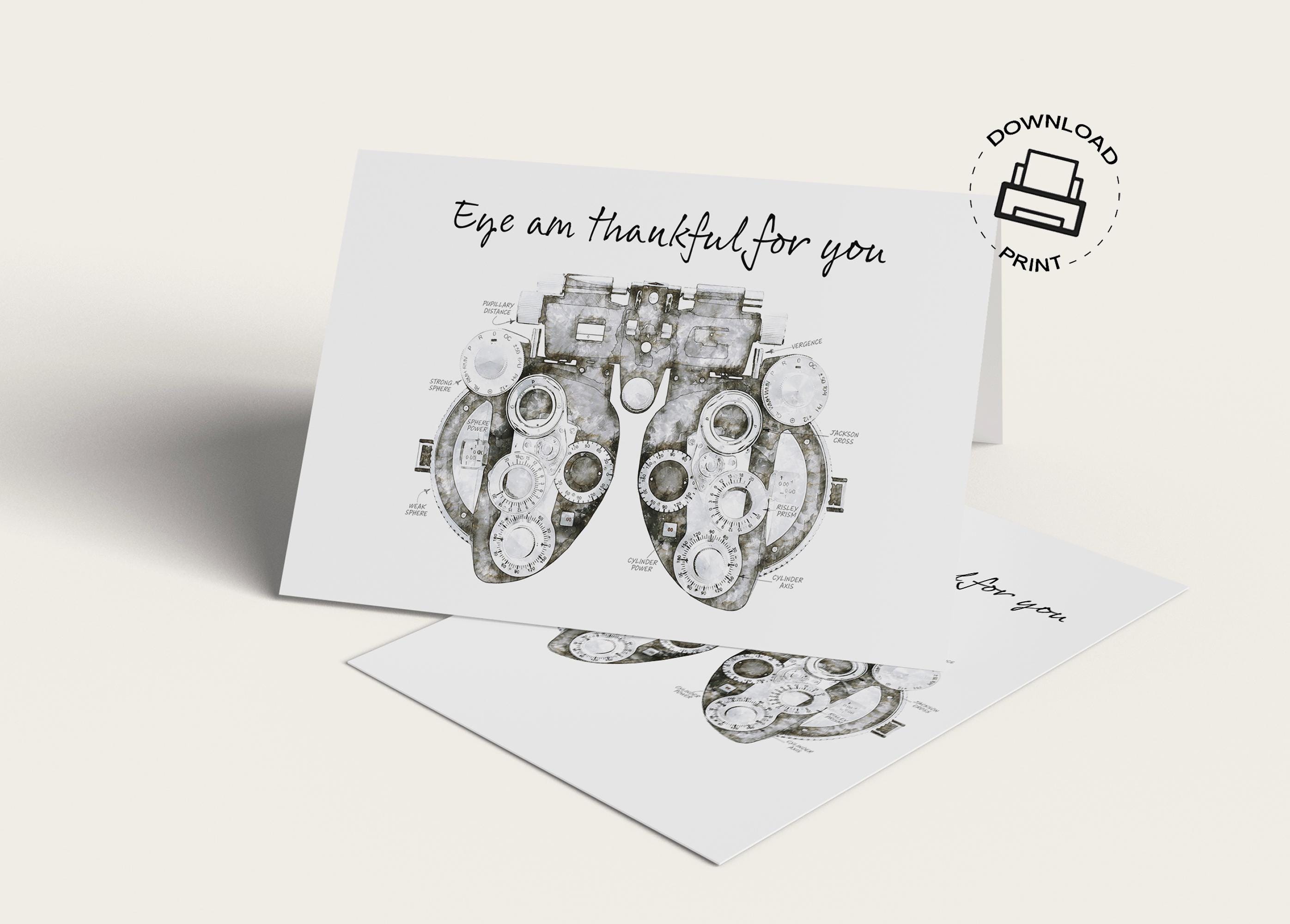 Eye Doctor Thank You Card - Printable Eye Doctor Appreciation With ...