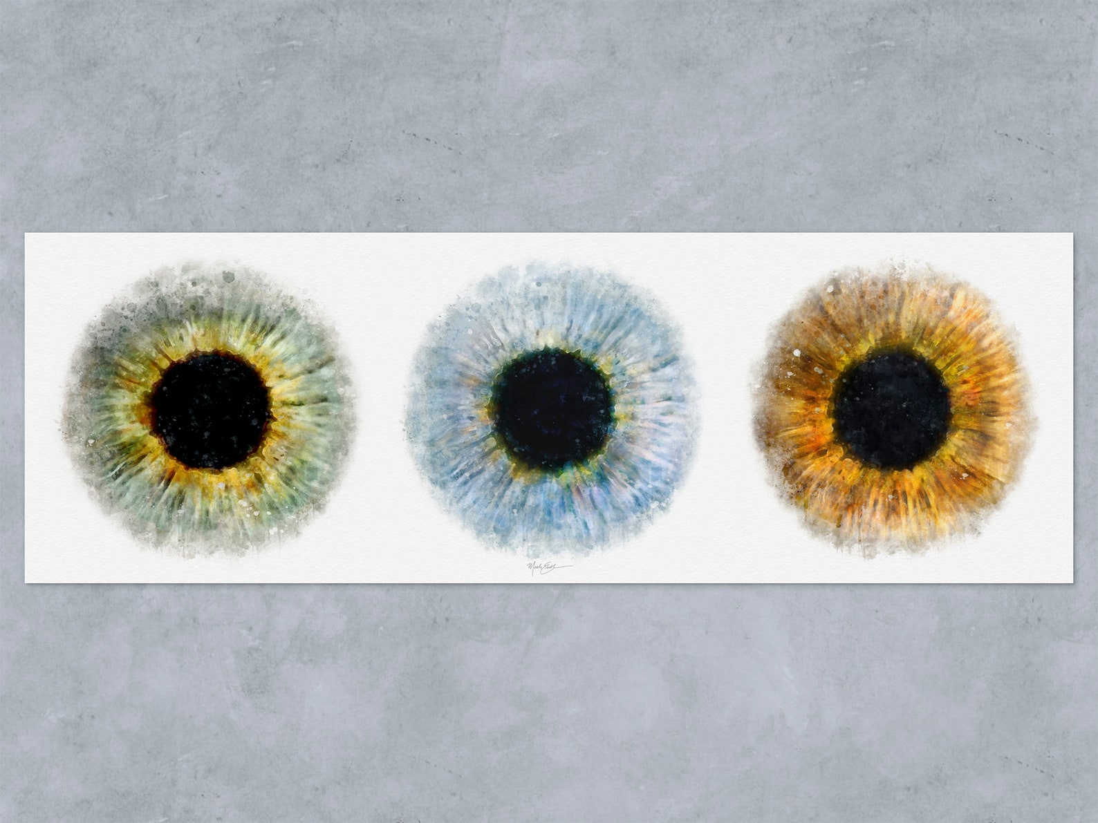 Eye Art Print Iris Art in Watercolor Style Wide Format | Etsy