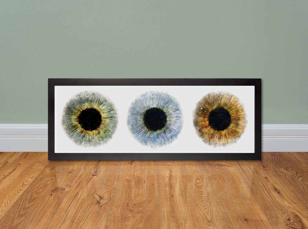 Eye Art Print Iris Art in Watercolor Style Wide Format Eye Doctor Art ...