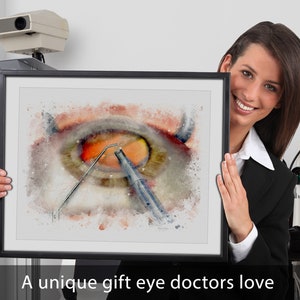 Cataract Surgery Watercolor Style Ophthalmology Art Print for Eye ...