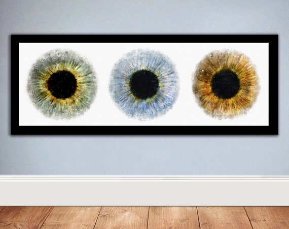Eye Art Print Iris Art in Watercolor Style Wide Format | Etsy