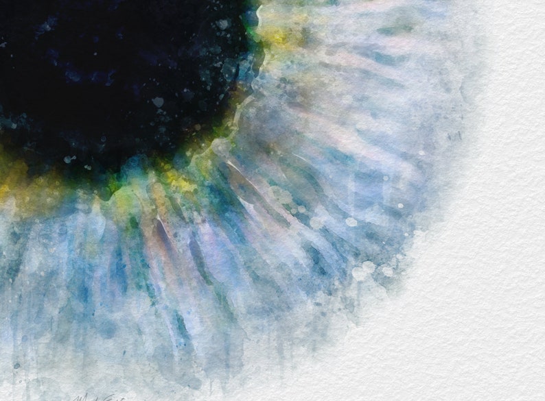 Eye Art Print Iris Art in Watercolor Style Wide Format Eye Doctor Art ...