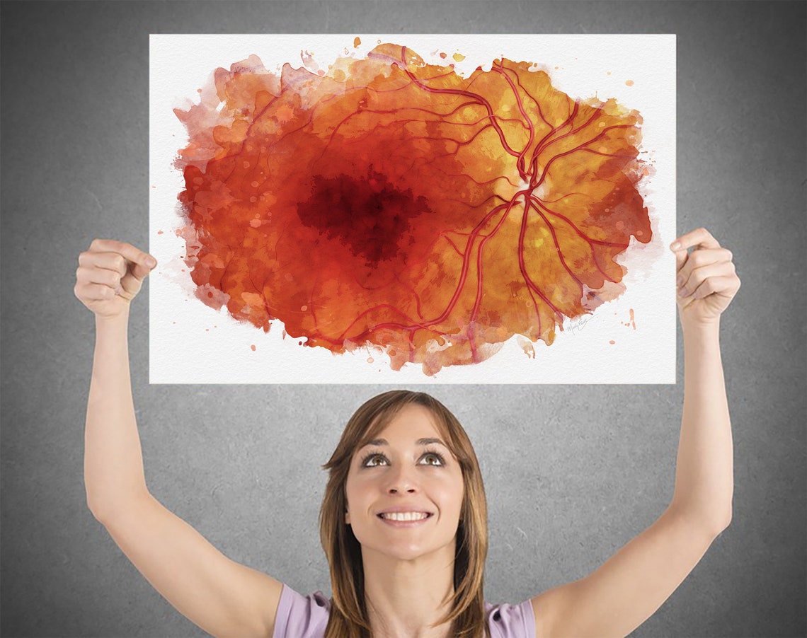 Retina Anatomy Art Download Printable, Watercolor Style Art DIGITAL ...