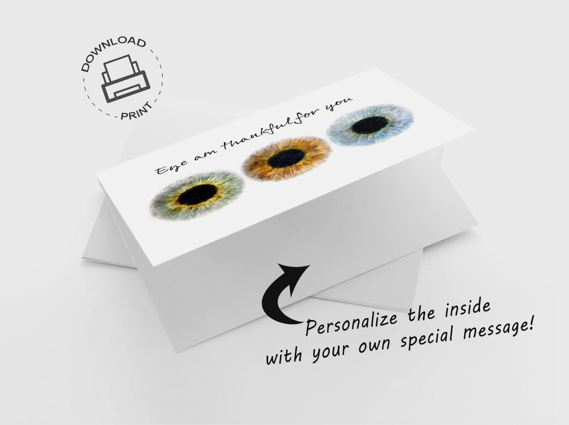 Eye Doctor Thank You Card - Printable Optometrist Appreciation ...