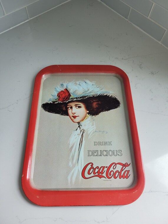 Vintage Reproduction Tin Coca-cola Advertising Platter Drink - Etsy