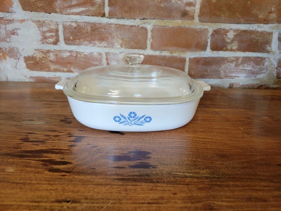 Vintage Corning Ware Bakeware Casserole Dish With Blue - Etsy