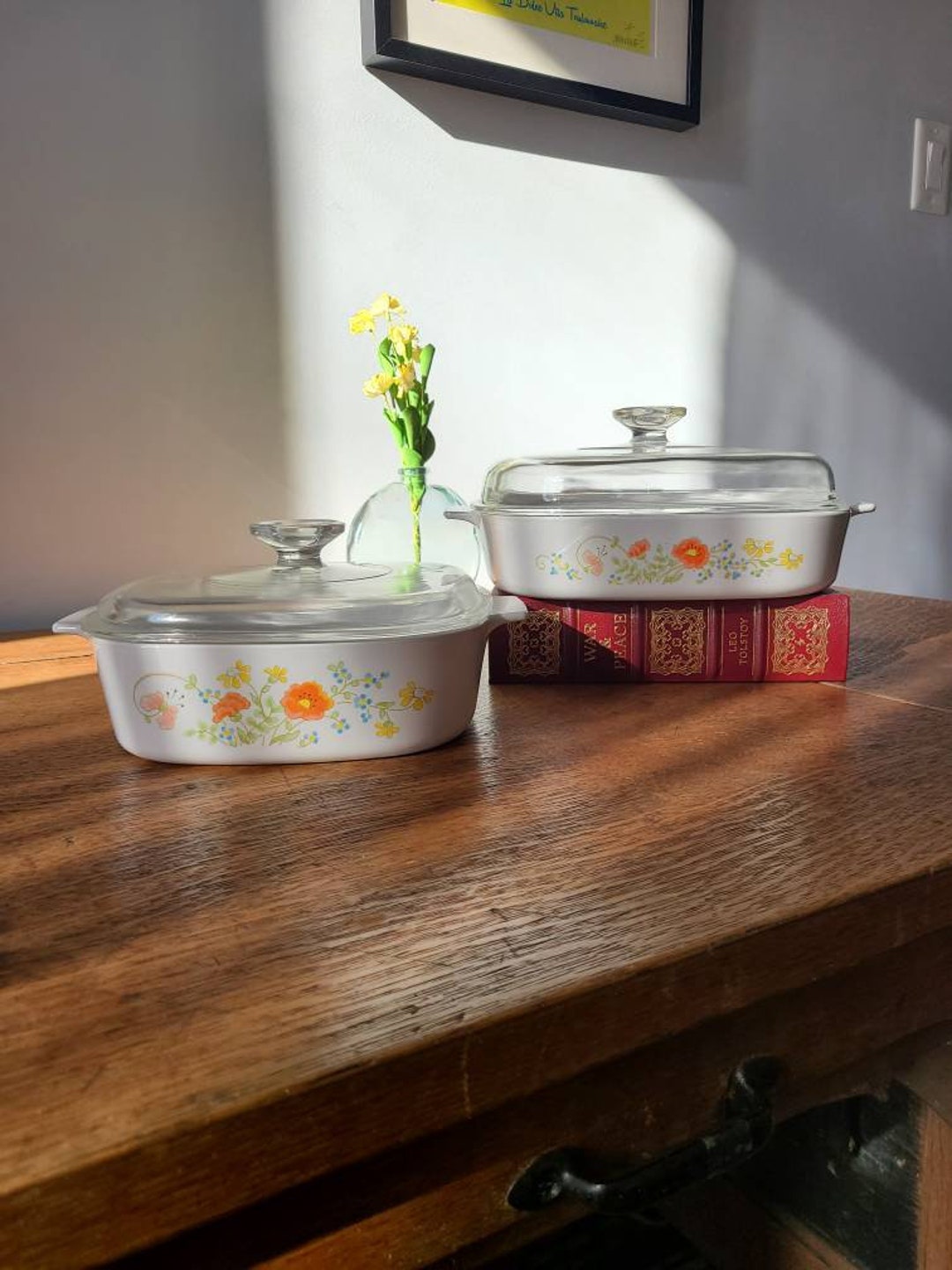 Vintage Corning Ware Wildflower Pattern Covered Casserole Dishes A-10-B ...