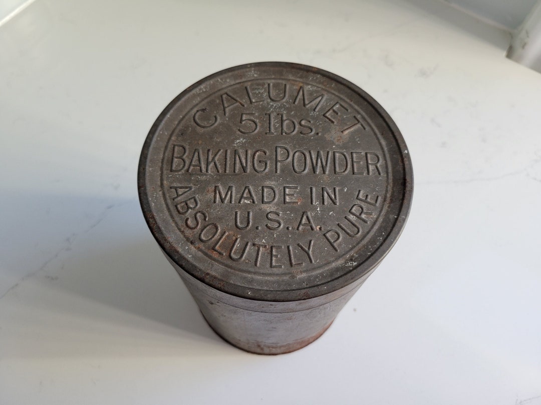 Vintage Calumet 5 Pound Baking Powder Tin Absolutely Pure Rustic ...