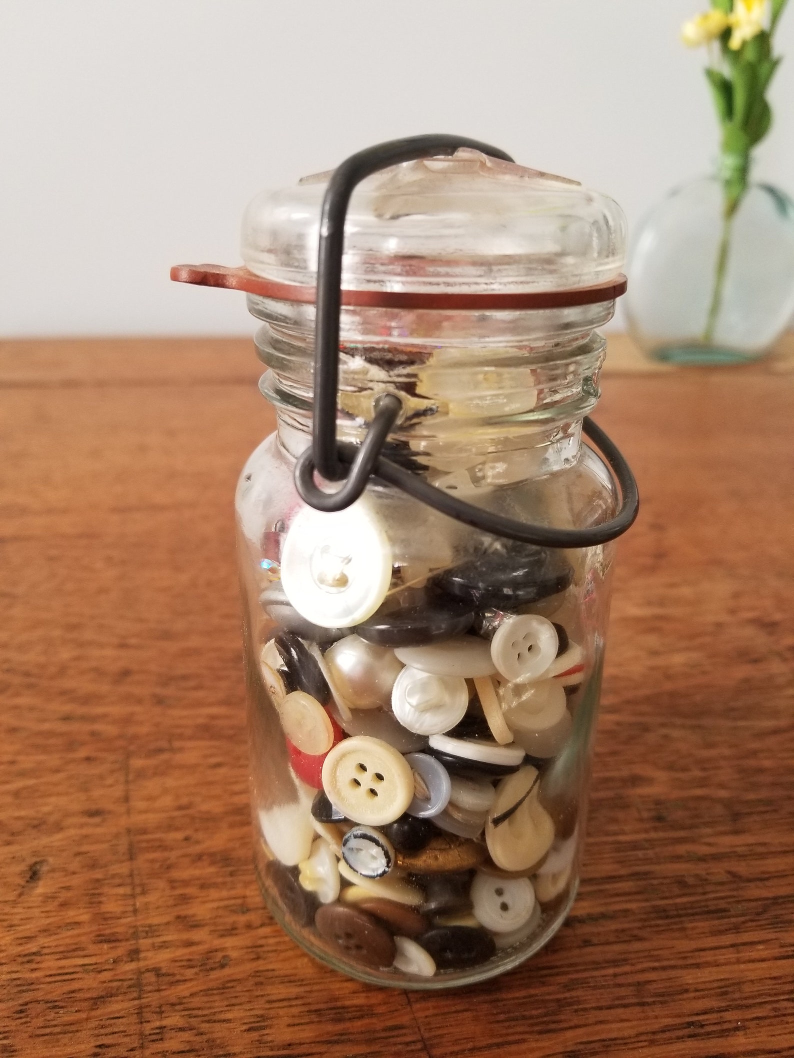 Vintage Glass Jar Filled With Vintage and Retro Buttons (you Choose ...