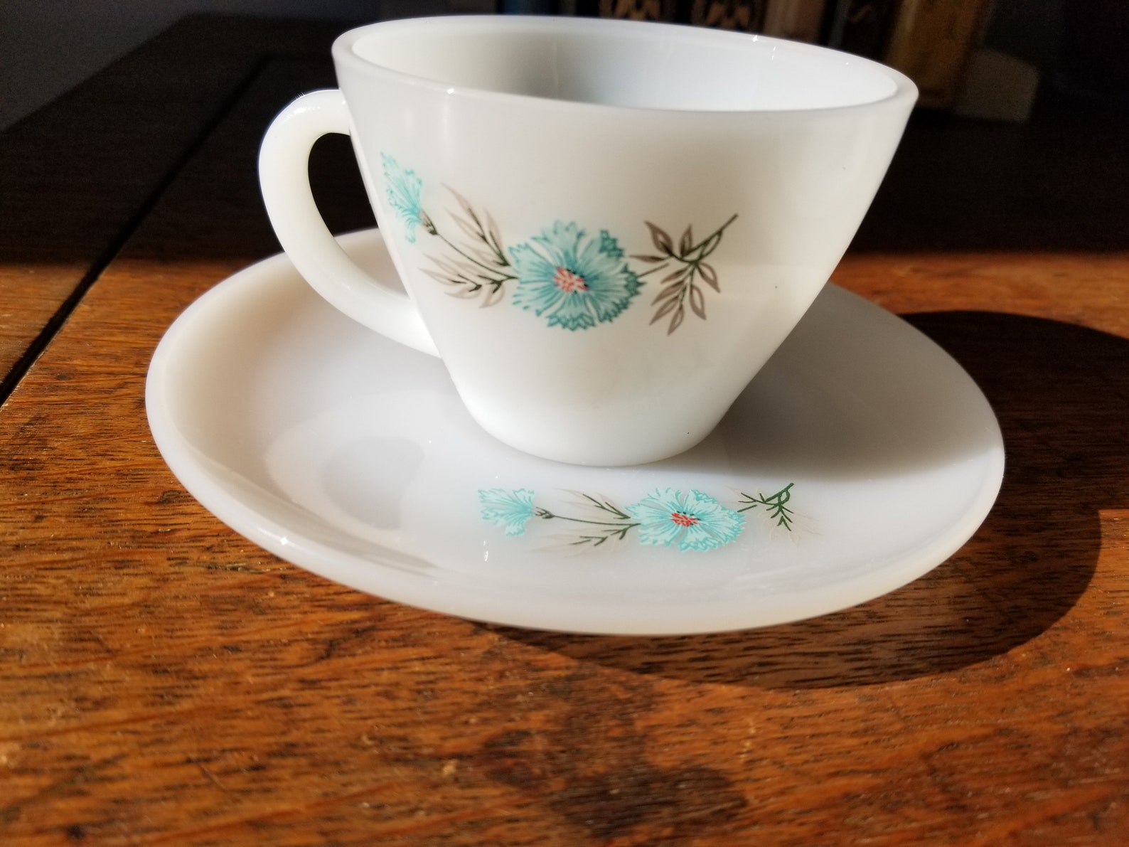 Vintage Fire King Anchor Hocking Flower Fleurette Coffee Cup Sets ...