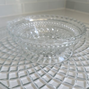 Vintage Clear Glass Chip and Dip Tray Diamond Pressed Glass Design - Etsy
