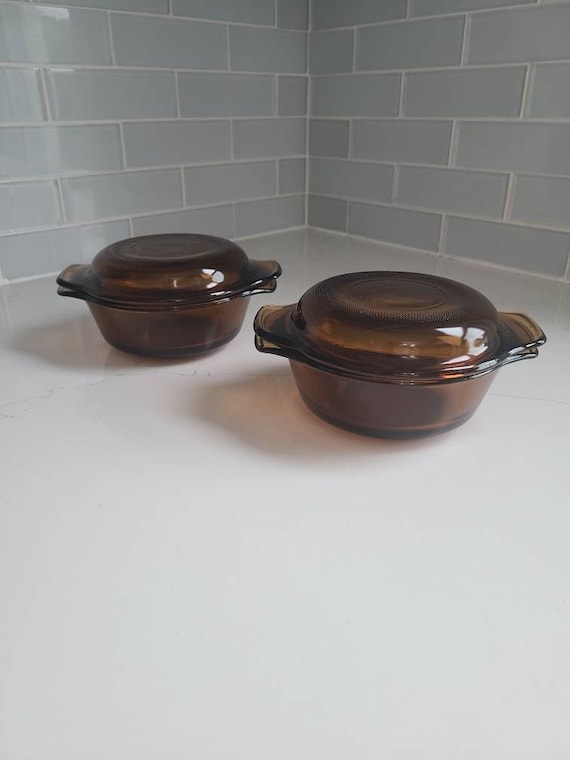Vintage Anchor Hocking Fire King Brown Glass Lidded Bakers - Etsy