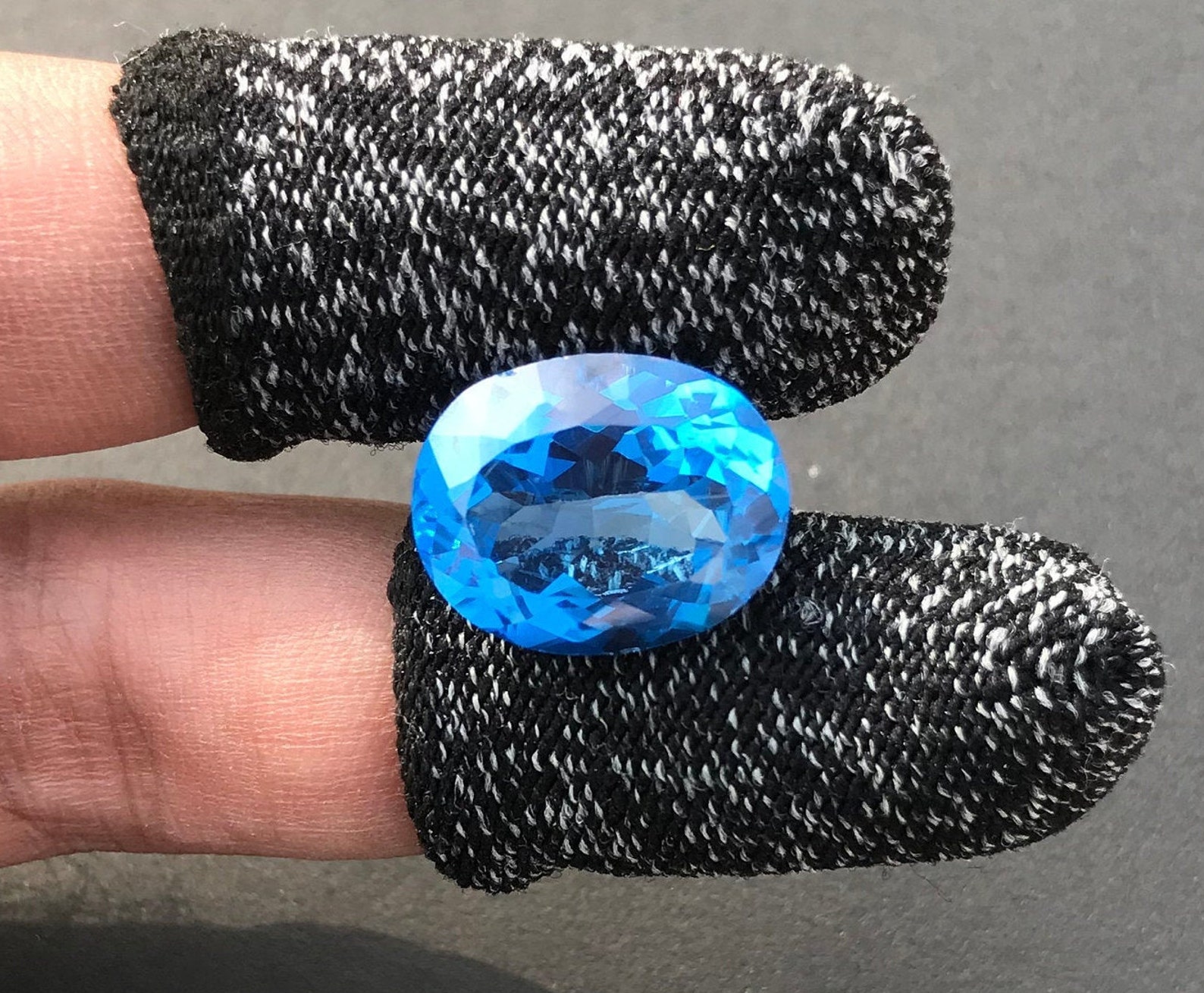 Coated Blue African Topaz Gemstone, Oval Cut Eye Clean Loose Faceted ...