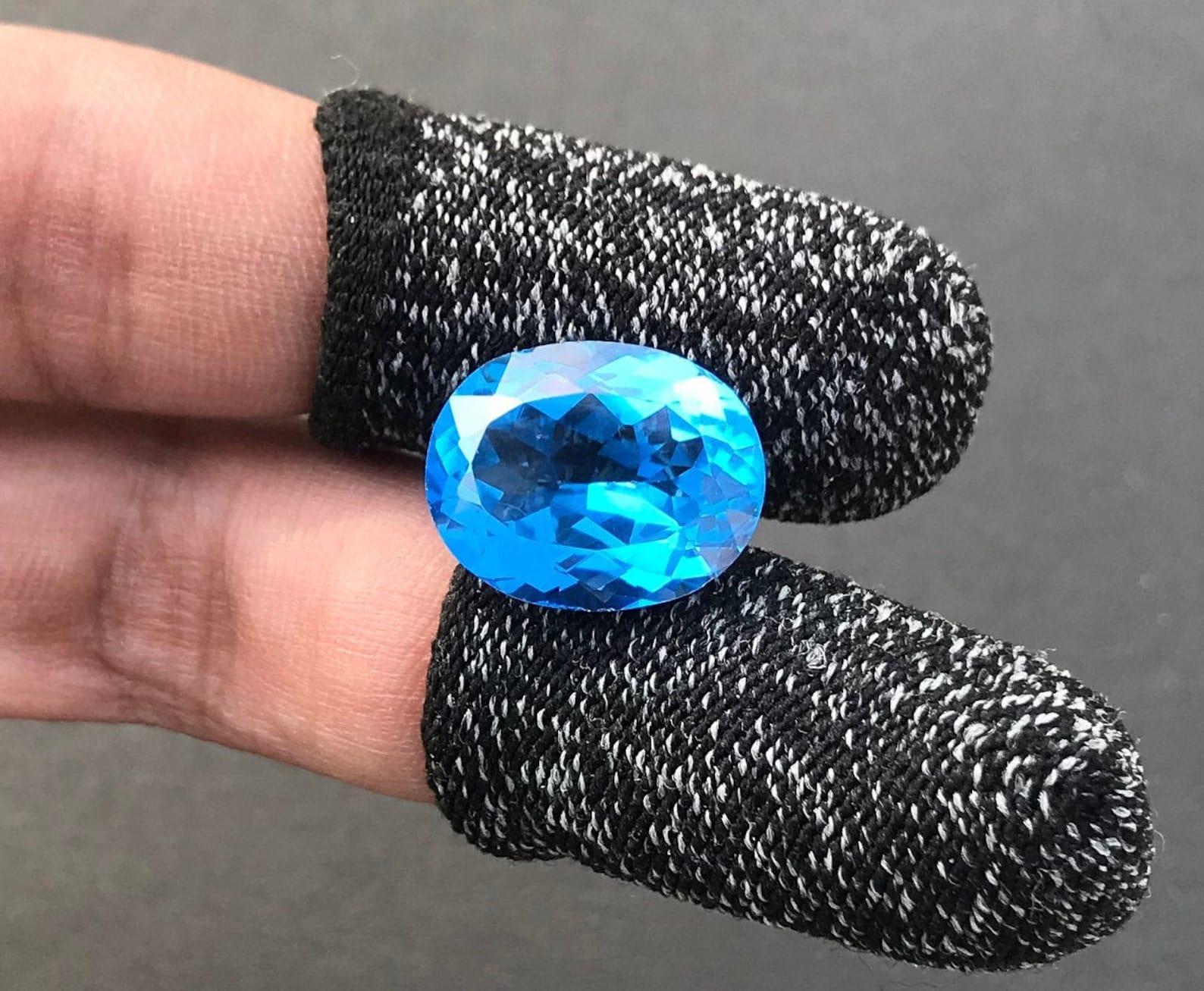 Coated Blue African Topaz Gemstone, Oval Cut Eye Clean Loose Faceted ...