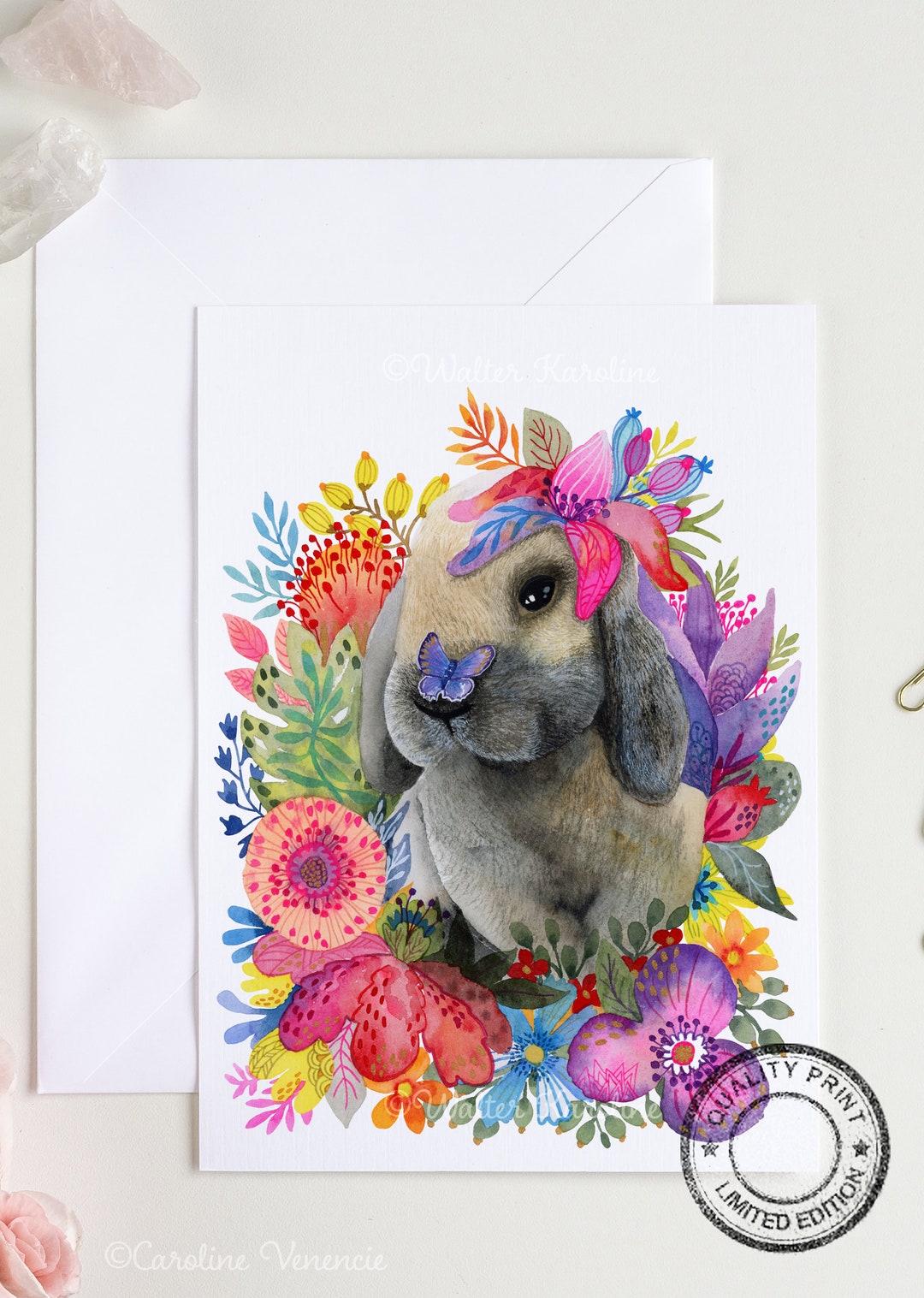 Original Watercolor A4 Lop Rabbit A4 Size - Etsy