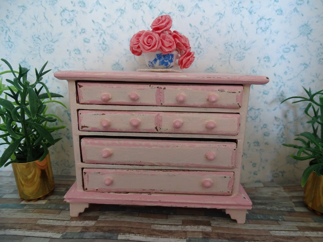Dolls House Six Drawer CHEST OF DRAWERS Floral Shabby Chic - Etsy