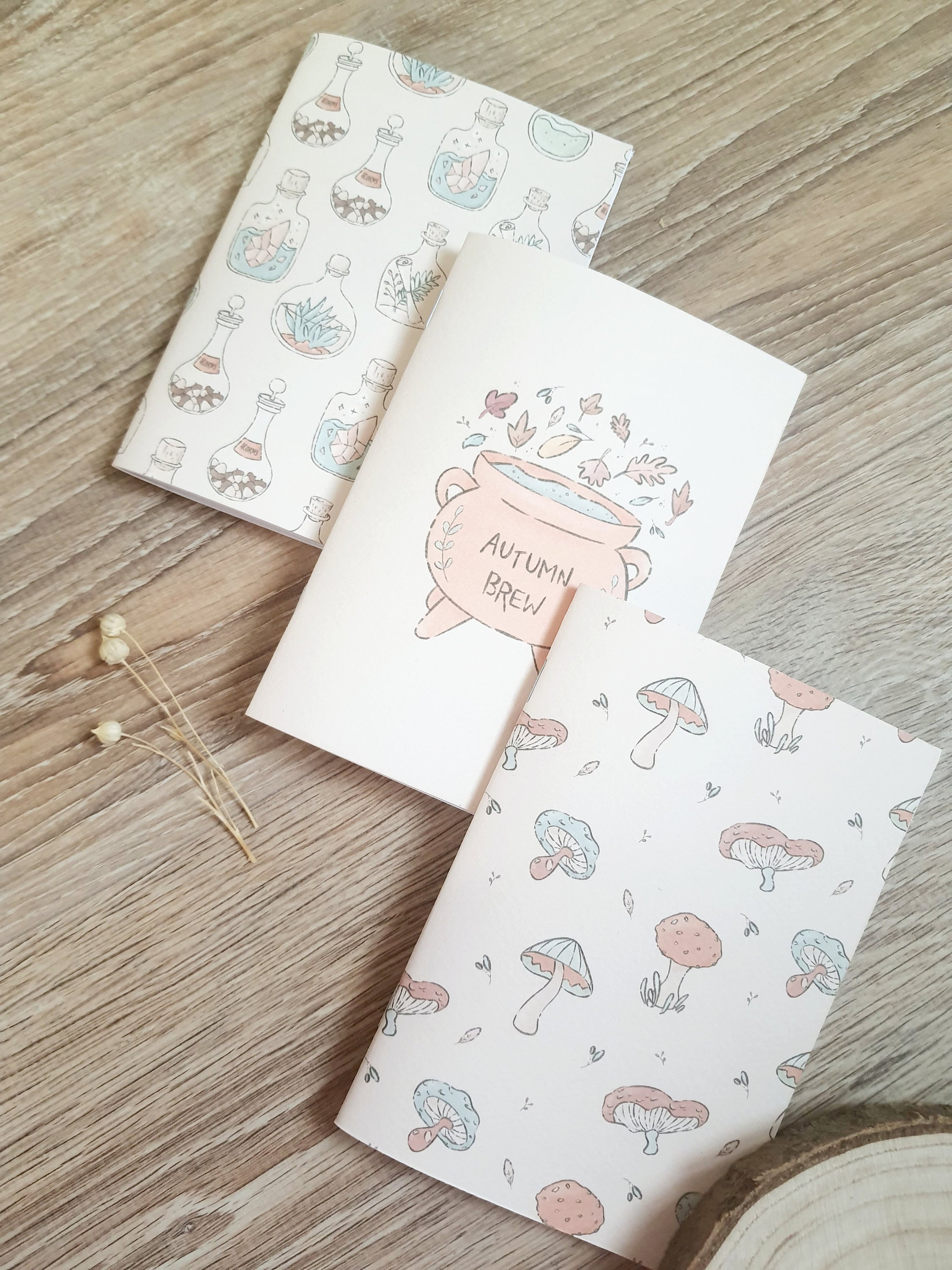 Cottagecore illustrated A6 notebook journal Autumn Alchemy | Etsy