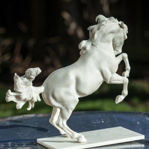 Rearing Andalusian Model Horse Artist Resin - White Resin Figurine ...