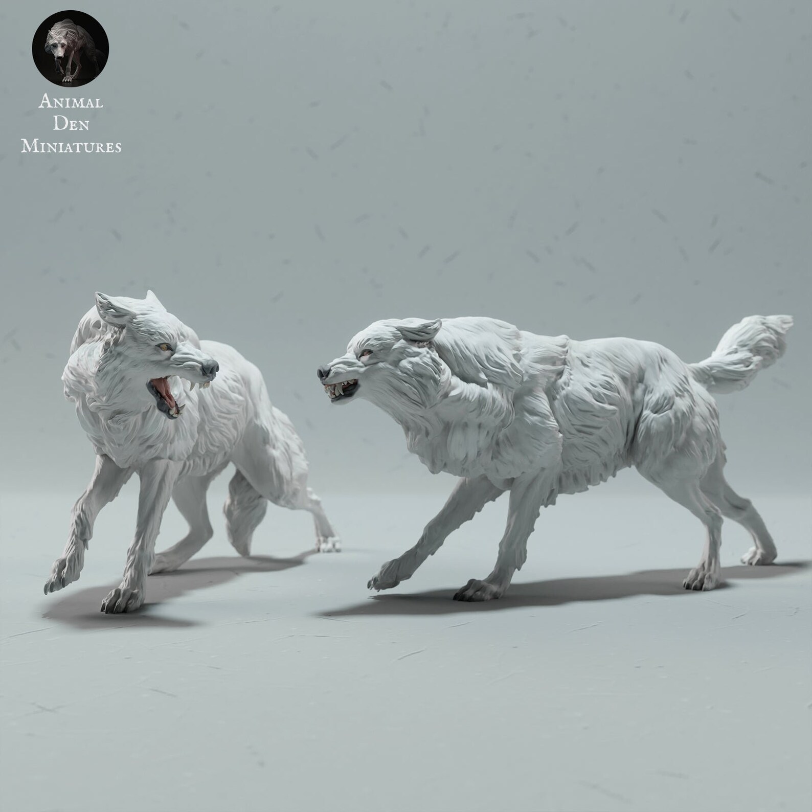 Arctic Fighting Wolf Pair White Ready to Paint - Etsy