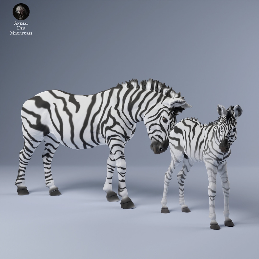 1/9 Traditional Scale Zebra Mare and Calf Model Horse Artsit Resin ...