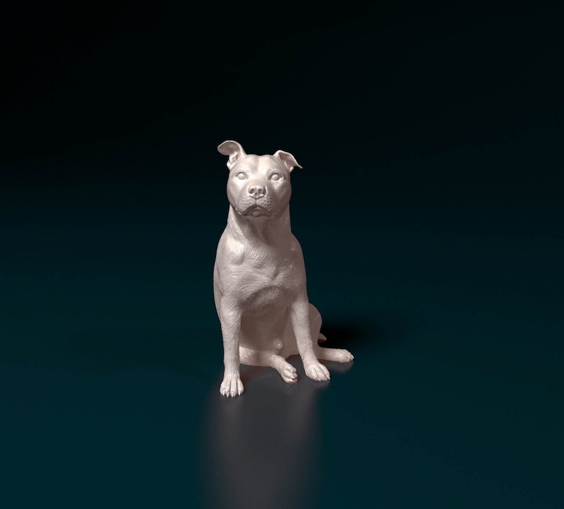Staffordshire Bull Terrier Dog Artist Resin - White Resin Ready to Prep ...