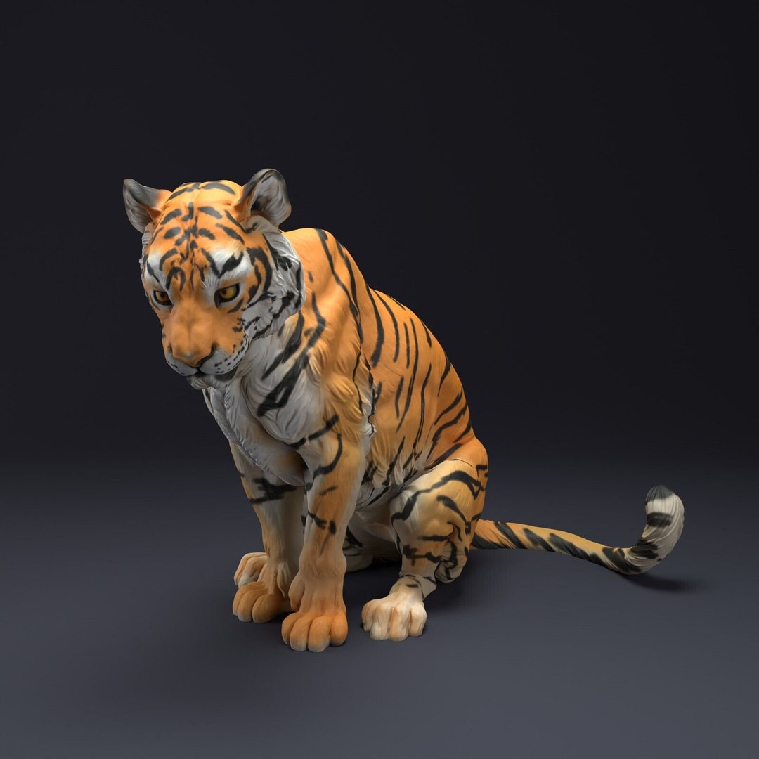 Artist Resin Sitting Tiger - 1/9 Scale - Ready to Paint - Etsy