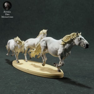 Artist Resin Model Horse Running Camargue Horses Set of 3 Classic ...