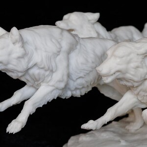 Artist Resins Pack of Arctic Wolves Wolf X 3 - White Resin Ready to ...