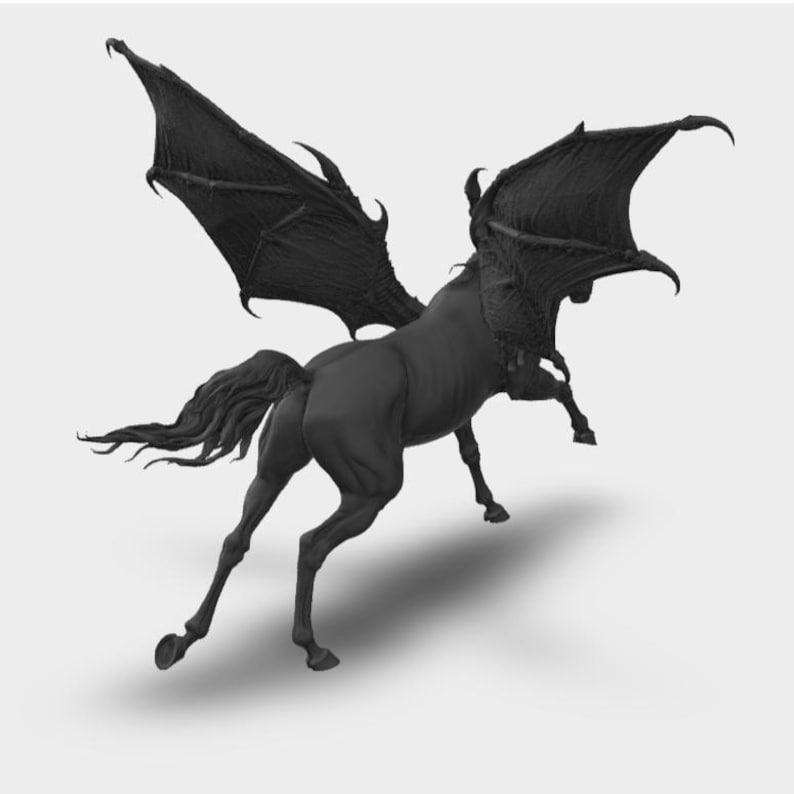 Nosferatu - 2024 Halloween Model Horse Artist Resin - Bat Winged Horse ...
