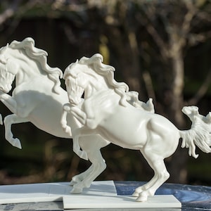 Rearing Andalusian Model Horse Artist Resin - White Resin Figurine ...