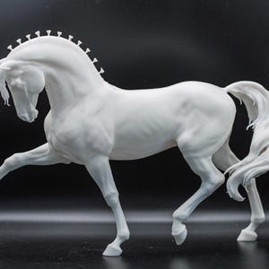 Andalusian Model Horse Artist Resin - White Resin Figurine - Unpainted ...
