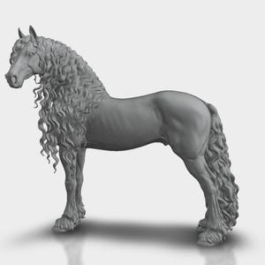 Friesian Stallion Without Bridle Model Horse Artist Resin - White Resin ...