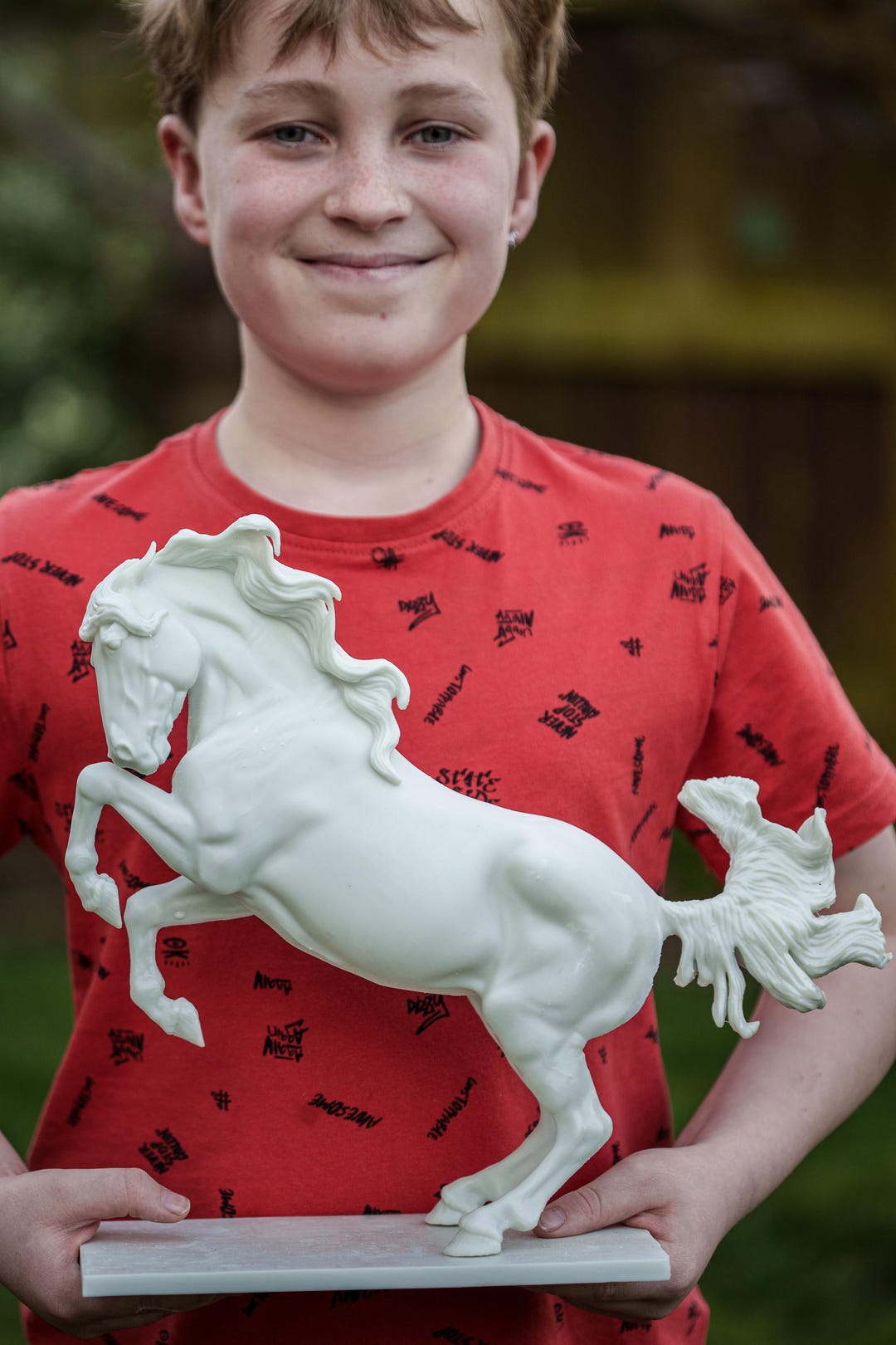 Rearing Andalusian Model Horse Artist Resin - White Resin Figurine ...
