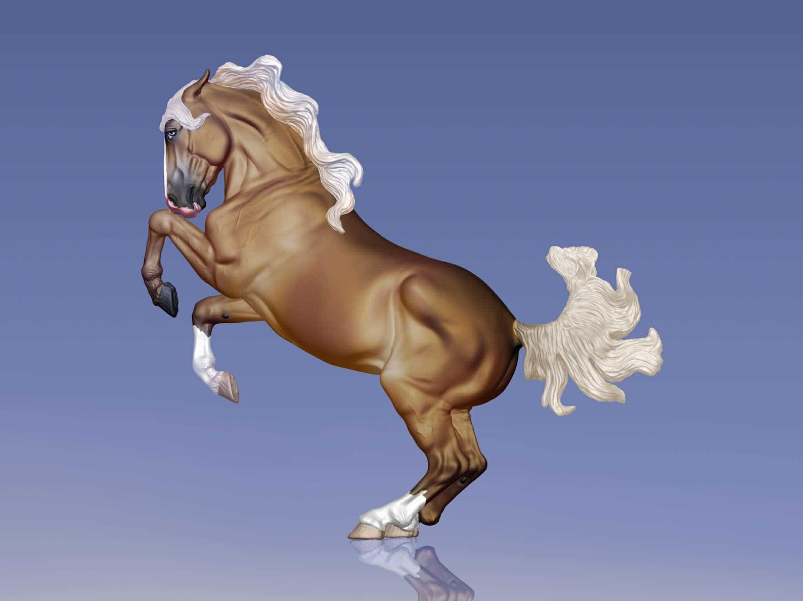 Rearing Andalusian Model Horse Artist Resin - White Resin Figurine ...